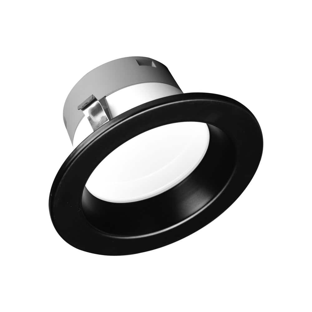 NICOR DLR4(v6) 4 in. Black Selectable CCT Recessed Integrated LED ...