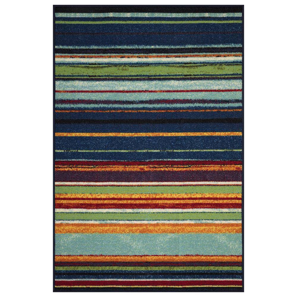 Ottomanson Ottohome Collection Non-Slip Rubberback Striped 3x5 Indoor ...