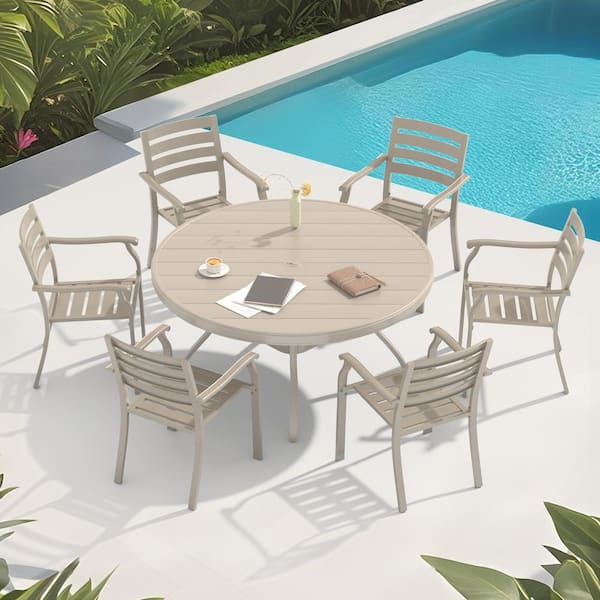 Outdoor Stacking Garden Patio Chairs Set of 2 with E-Coating Finish ...