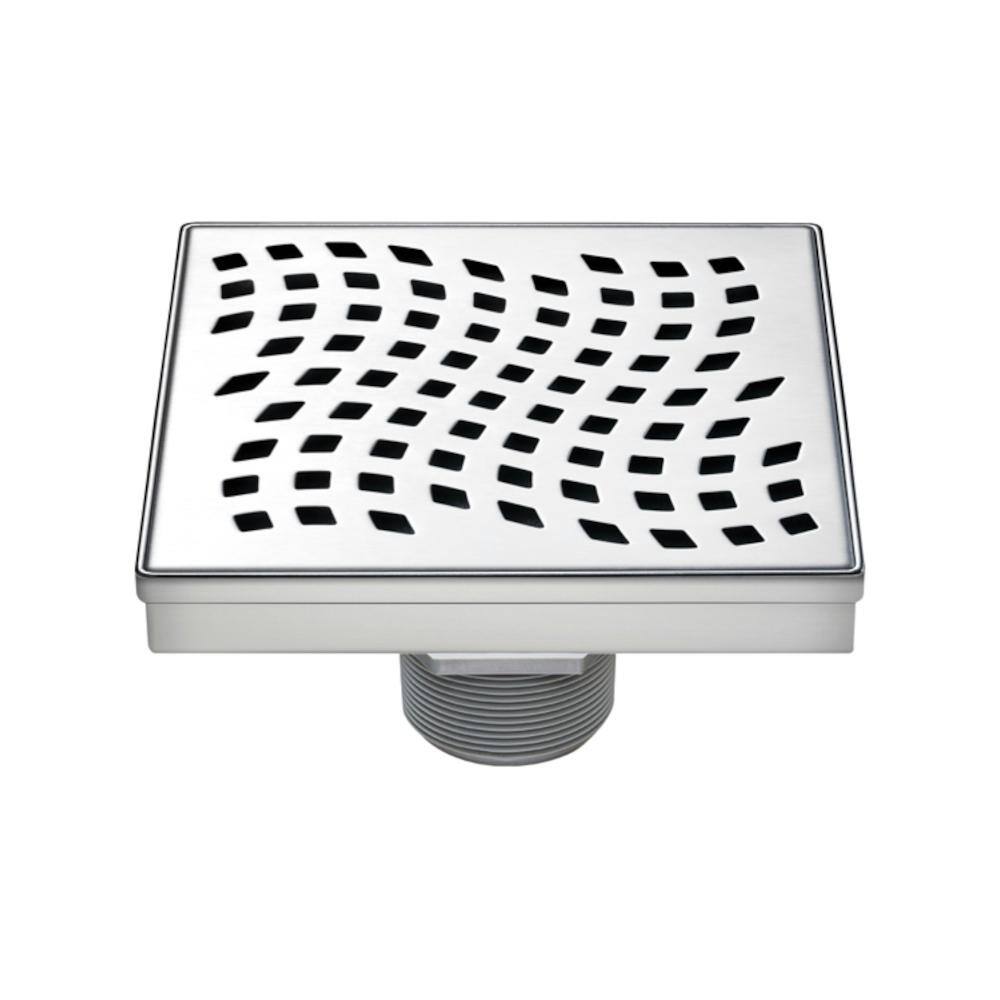 Elegante Drain Collection 4 in. Square Stainless Steel Shower Drain ...