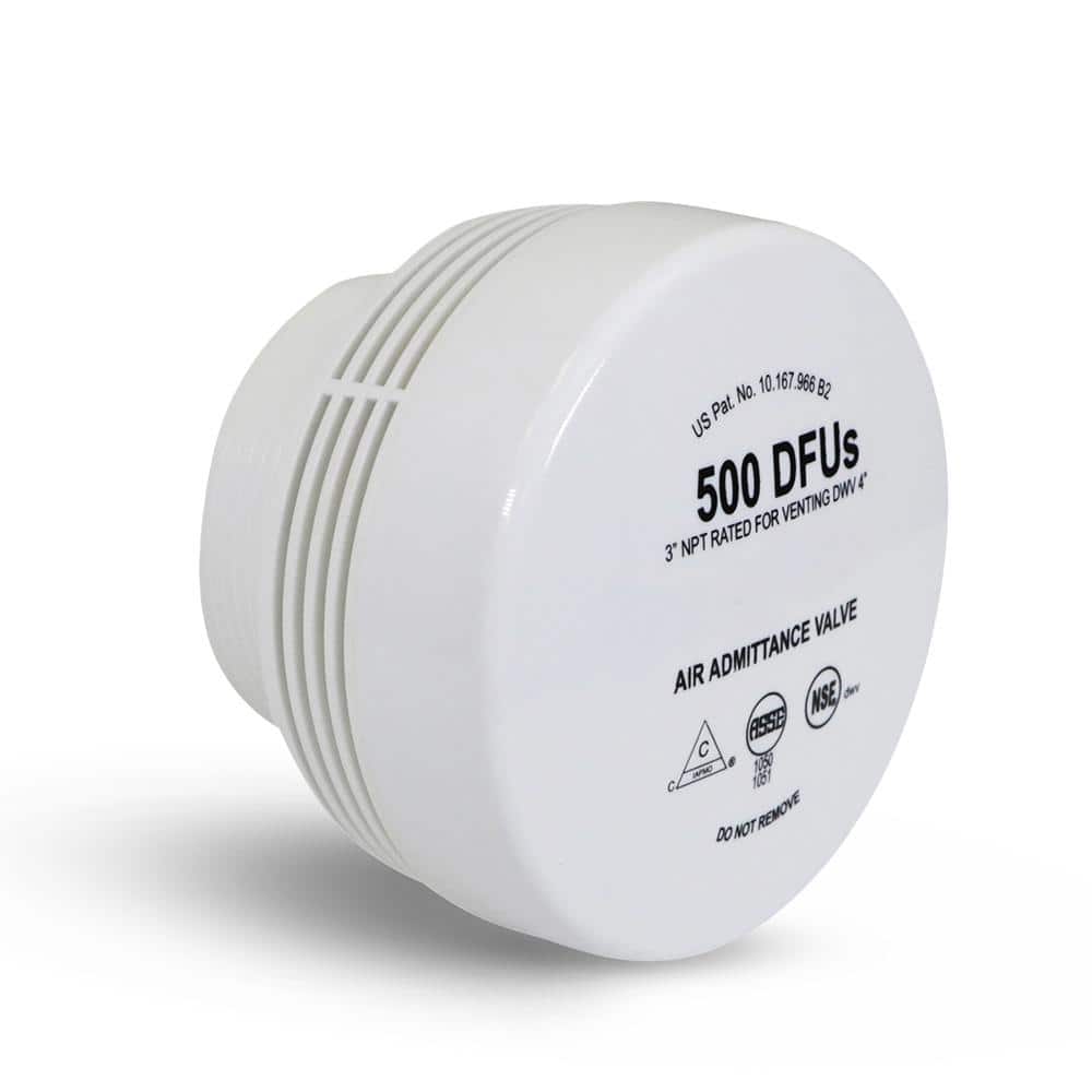 PLUMBFLEX White Air Admitance Valve 3 in. MIP with 160 DFU Branch / 500 ...
