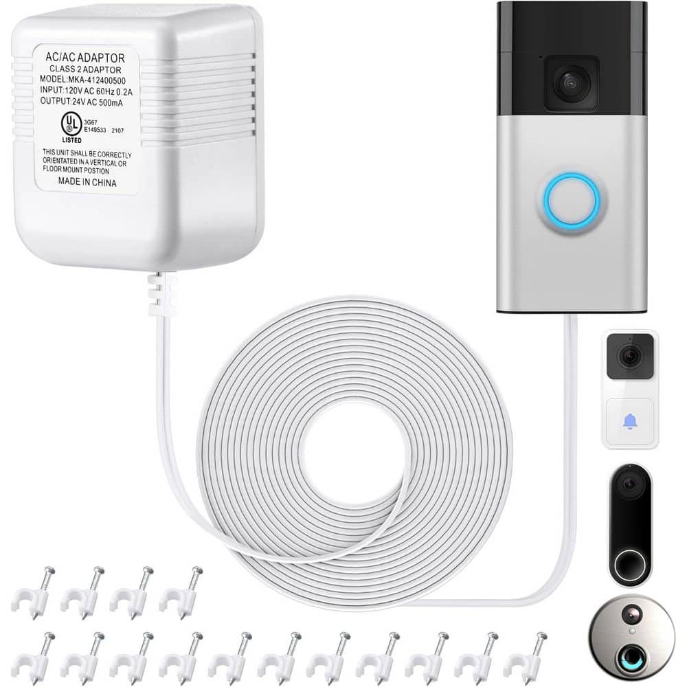 Yichuhaoxi 24V Doorbell Transformer 16.4 ft Long C Wire Power Adapter ...