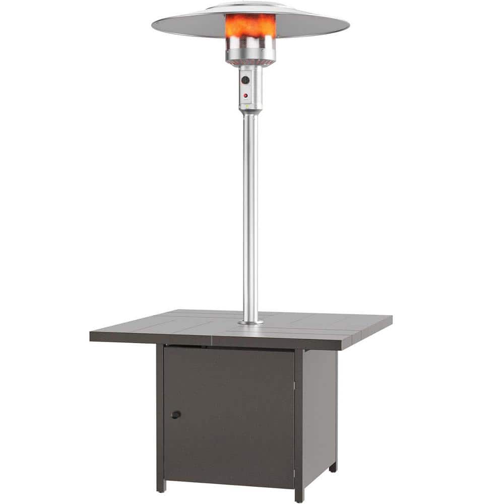 Halmuz 45,000 BTU Propane Stainless Steel Brownish Black Patio Heater ...