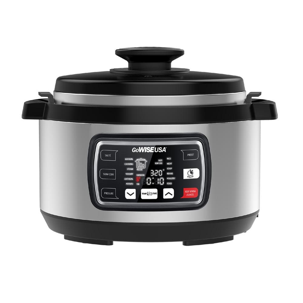 GoWISE USA Ovate 8.5 Qt. Stainless Steel Electric Pressure Cooker Oval ...
