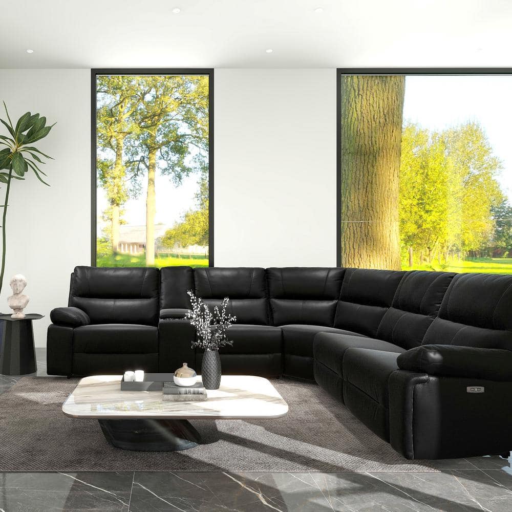 Jennifer Taylor Malibu 130 in. Modern Power Motion 6-Piece Reclining ...