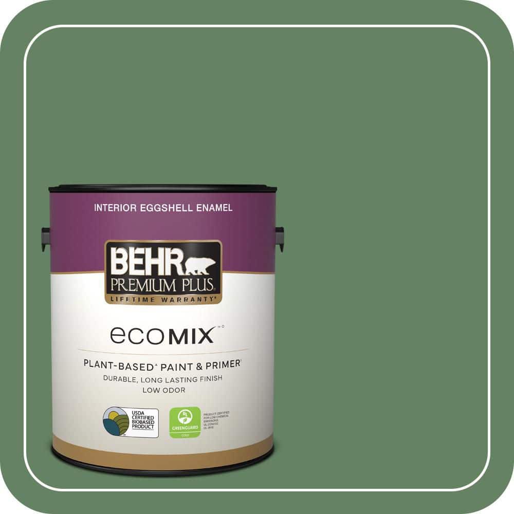 BEHR PREMIUM PLUS 1 gal. #S400-6 Tuscan Herbs Eggshell Enamel EcoMix Plant-Based Interior Paint ...