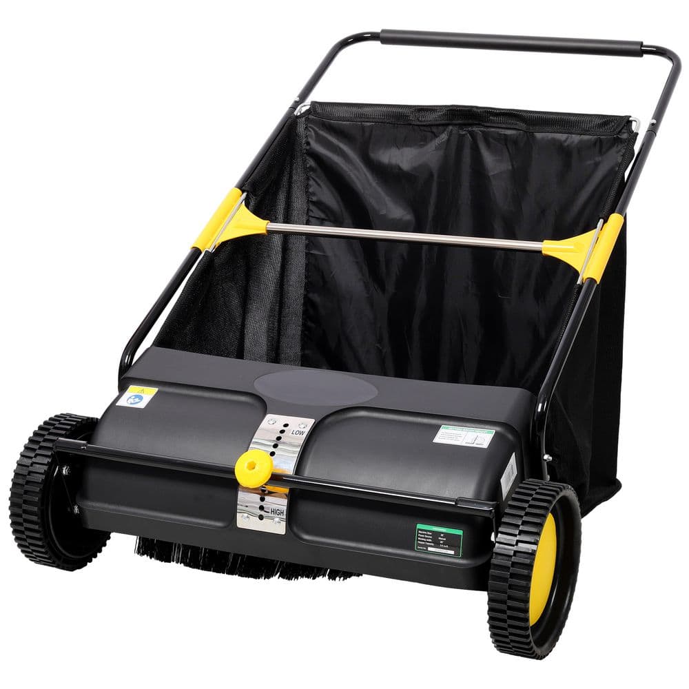 1-Piece Garden Tool Set, Hand Push Lawn Sweeper, 26 in. Leaf and Grass ...