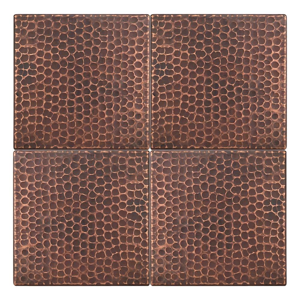 Premier Copper Products 6 in. x 6 in. Hammered Copper Decorative Wall ...