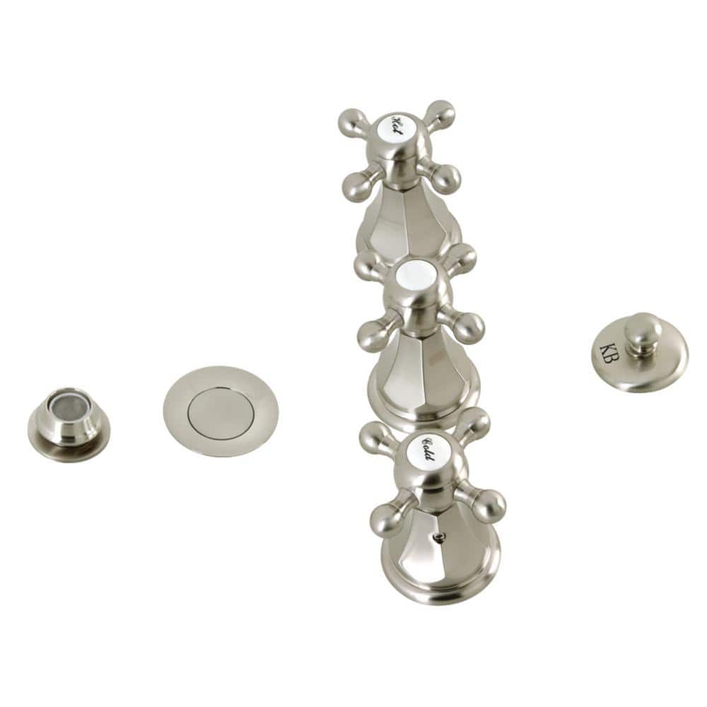 Kingston Brass Metropolitan 3-Handle Bidet Faucet with Brass Pop-Up in ...