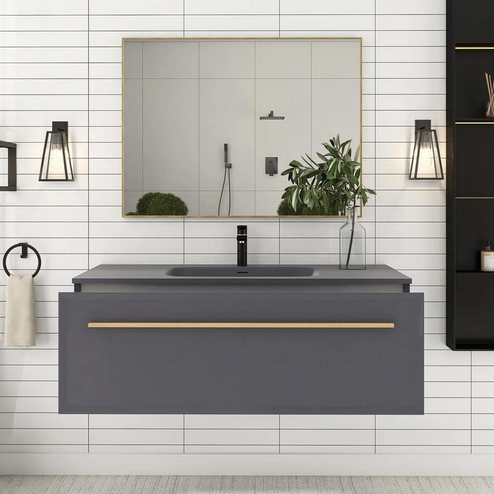 JimsMaison 48 in. W x 18 in. D x 17 in. H Single Sink Floating Bath ...