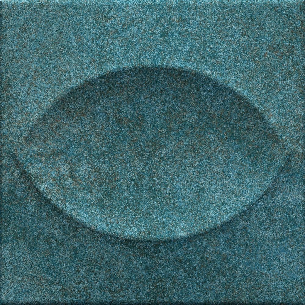 Giorbello Spanish Tiffany Deco Blue 6 in. x 6 in. 3D Textured Matte ...