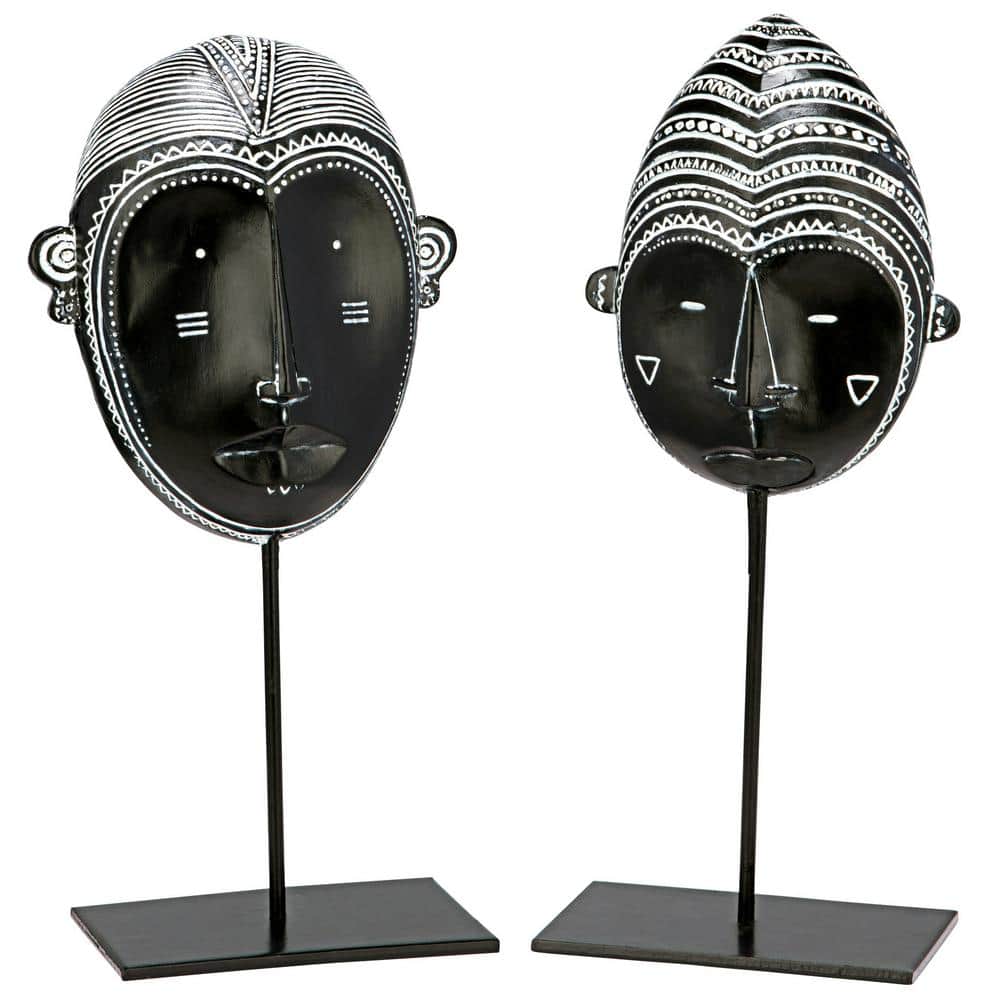 Design Toscano Yohure Rectangle African Tribal Mask Statue Set QL9877 ...