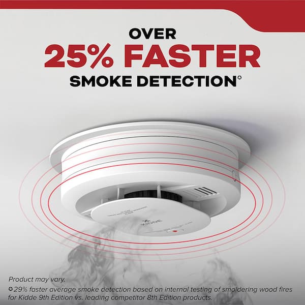 Kidde Hardwired Interconnected Smoke Detector with Photoelectric Sensor ...