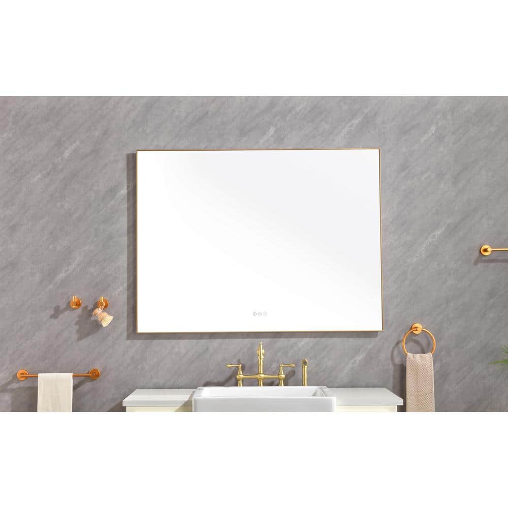 Polibi 48 in. W x 36 in. H Rectangular Framed Wall Mounted LED Light ...