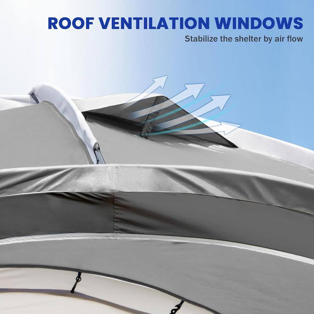 Gray Tent with Side Wall, Ground Pegs, and Stability Poles, Sun Shelter ...