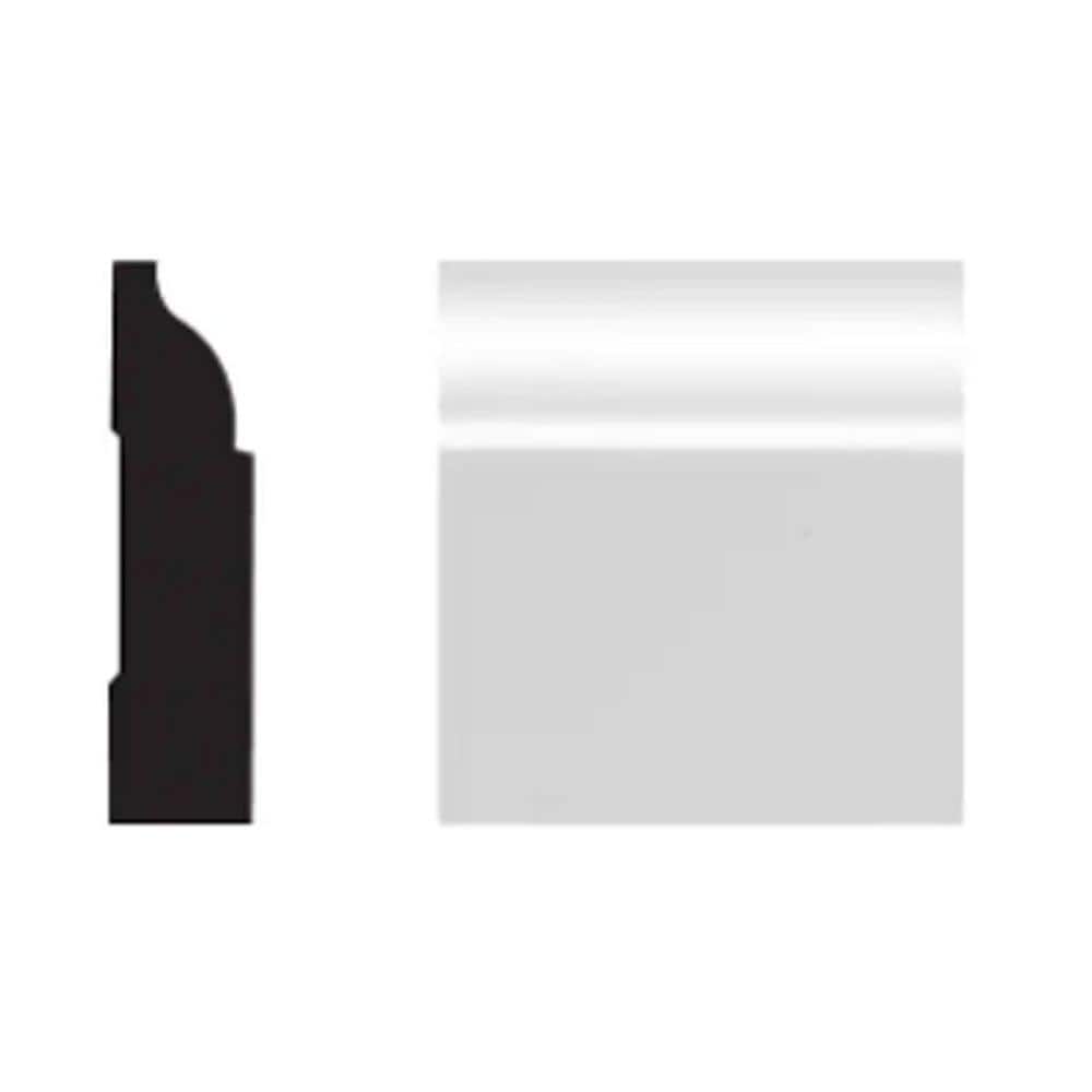 Ekena Millwork 0.375 in. D x 1.25 in. W x 6 in. L PVC Baseboard ...