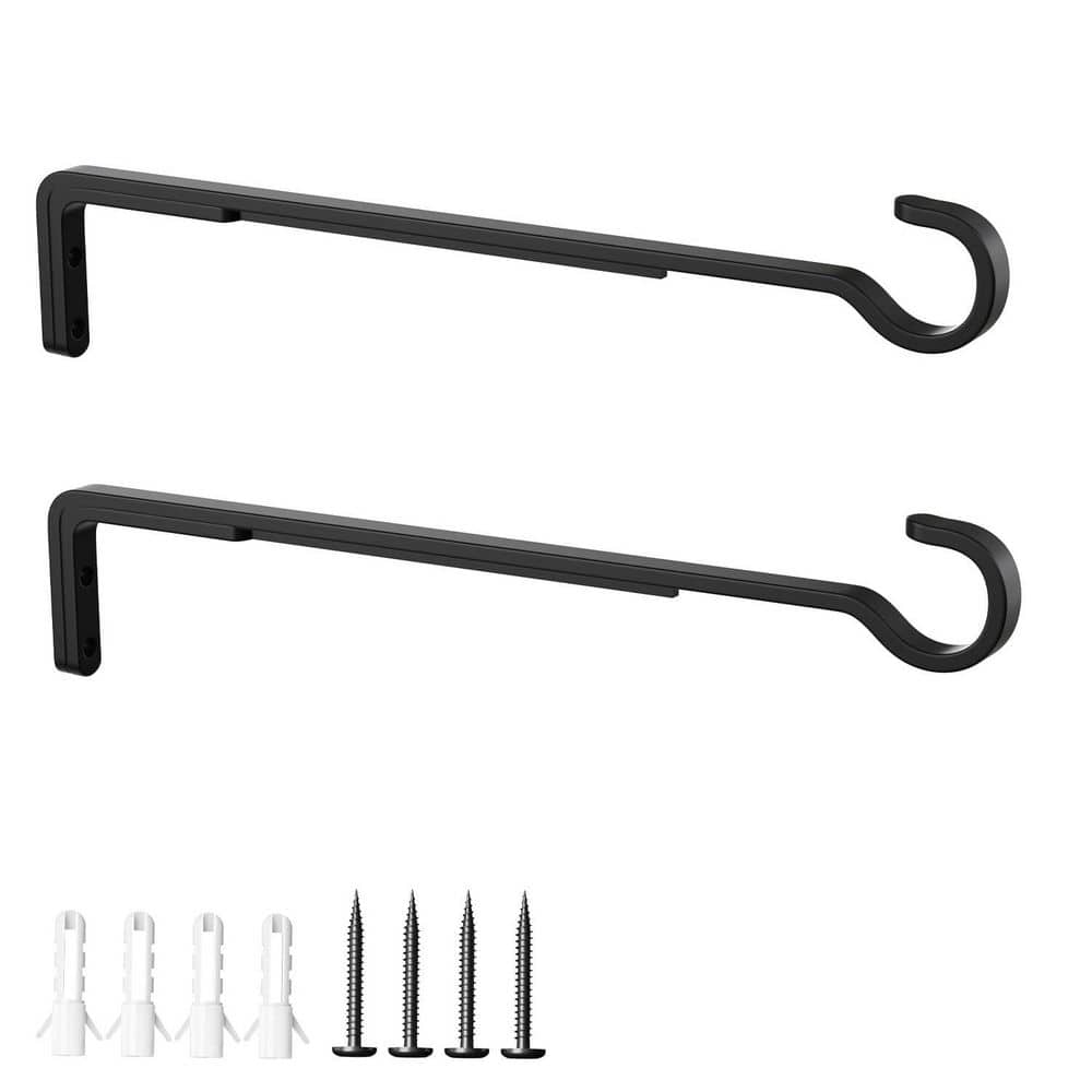 Misopily 11 Inch Black Metal Triangular Outdoor Fence Deck Hook Rail ...