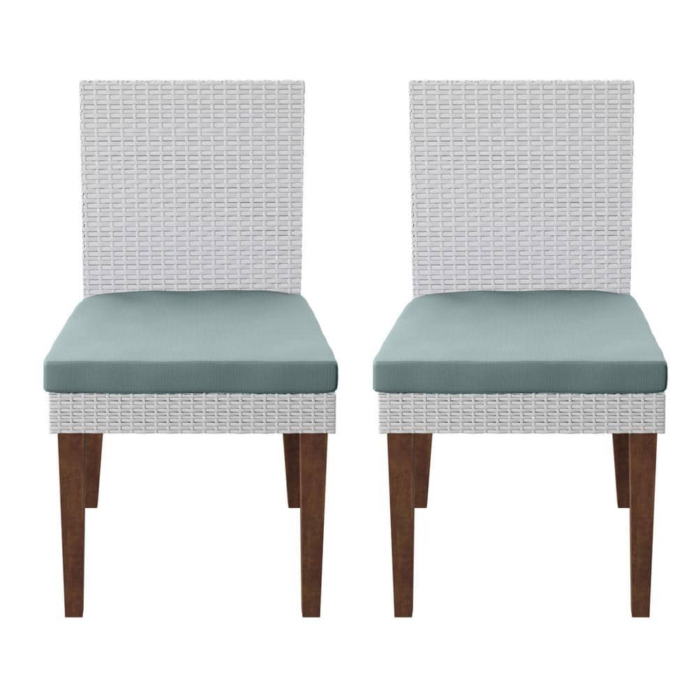 TK CLASSICS Acacia Wood Outdoor Dining Chair with Spa Cushions (Set of ...