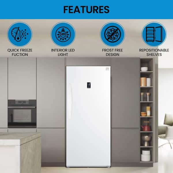 KENMORE 27.99 in. 14 cu. ft. Convertible Freezer, Frost Free Upright ...