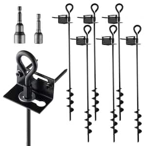 MOEPISY 4 Pieces 28 in. Ground Anchors Screw in Mobile Home Anchors ...