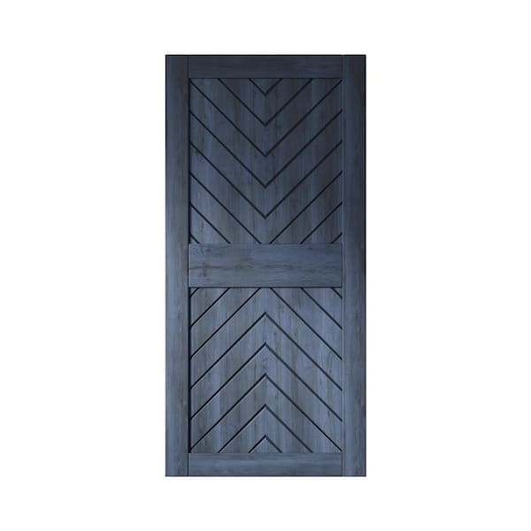 HOMACER JT2 50 in. x 84 in. C-Panel Solid Core Navy Fishbone Design ...