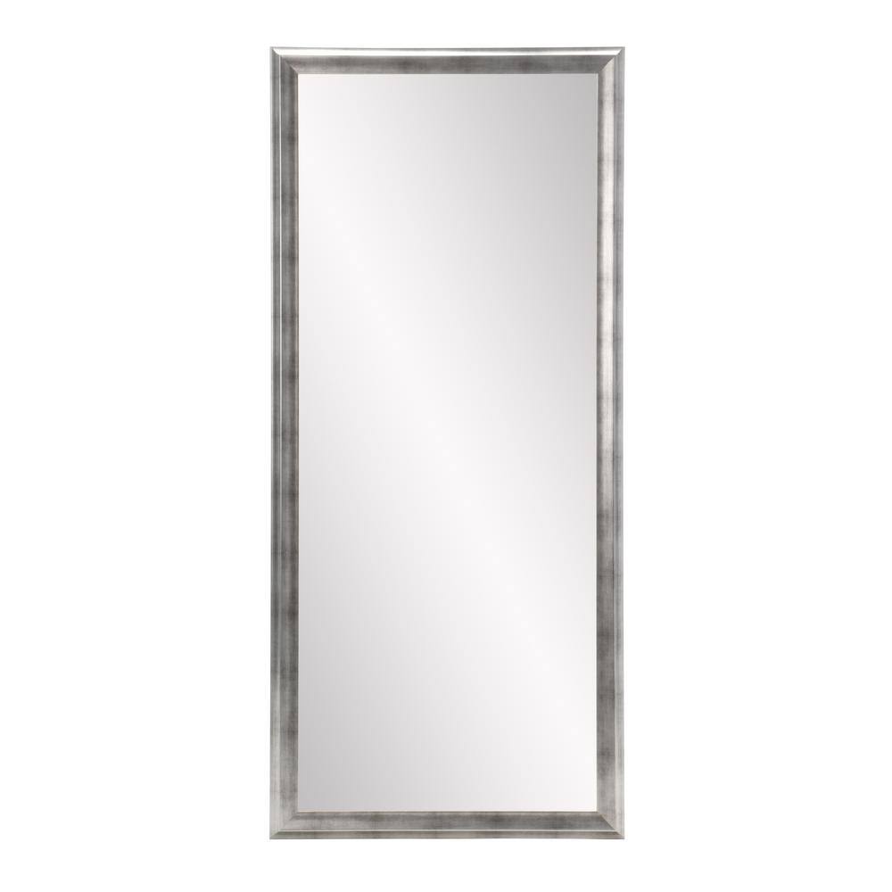 BrandtWorks 31 in. W x 70 in. H Rectangle Framed Silver Black Brushed ...