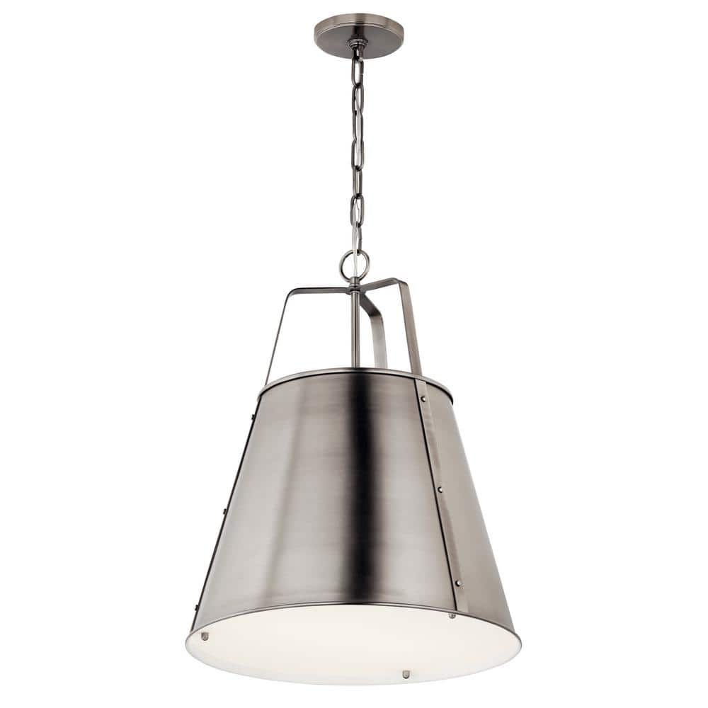 KICHLER Etcher 18 in. 2-Light Classic Pewter Traditional Shaded Hanging ...
