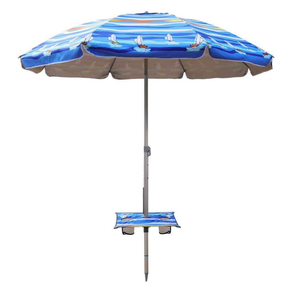 MOEPISY Umbrella diameter 7 ft. fiberglass Beach UPF 50+ Patio Umbrella ...