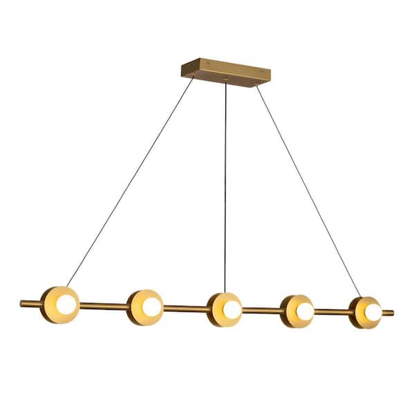 KUZCO Elixir 48-in 1 Light 29-Watt Brushed Gold Integrated LED Pendant Light LP15548-BG-UNV ...