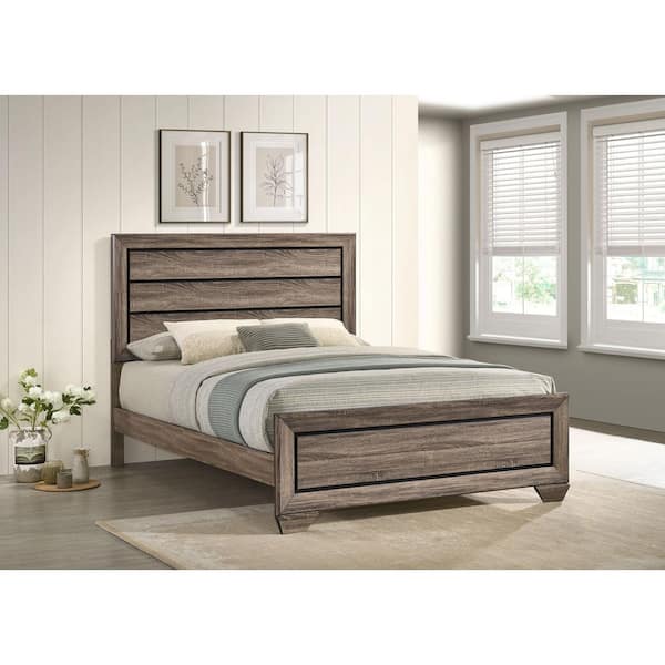 Coaster Kauffman Brown Wood Frame Queen Panel Bed 204191Q - The Home Depot