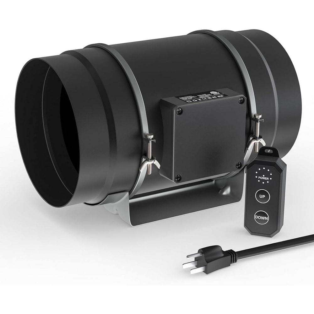 KIWDZFU 831 CFM Quiet Inline Duct Fan EC Motor with 10-Speed Controller ...