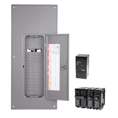 Square D Homeline 100 Amp 12-Space 24-Circuit Outdoor Main Breaker Plug ...
