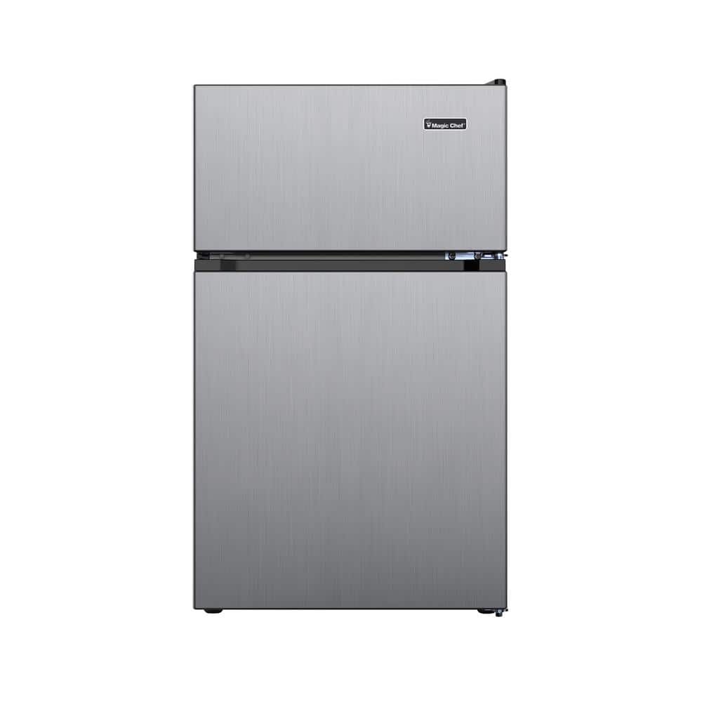 Magic Chef 3.1 cu. ft. 2-Door Mini Refrigerator in Stainless Steel Look ...