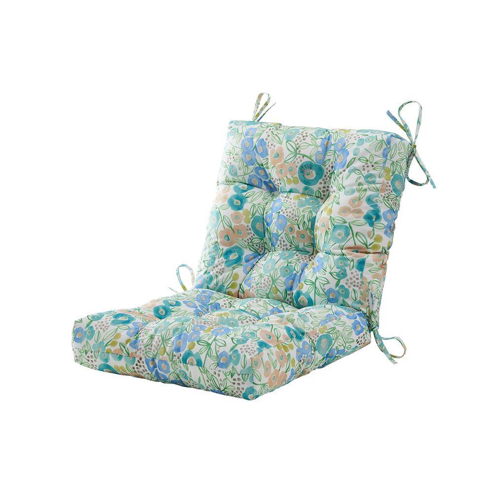 BLISSWALK Outdoor Chair Cushion Tufted/Seat Back Cushion Floral Patio ...
