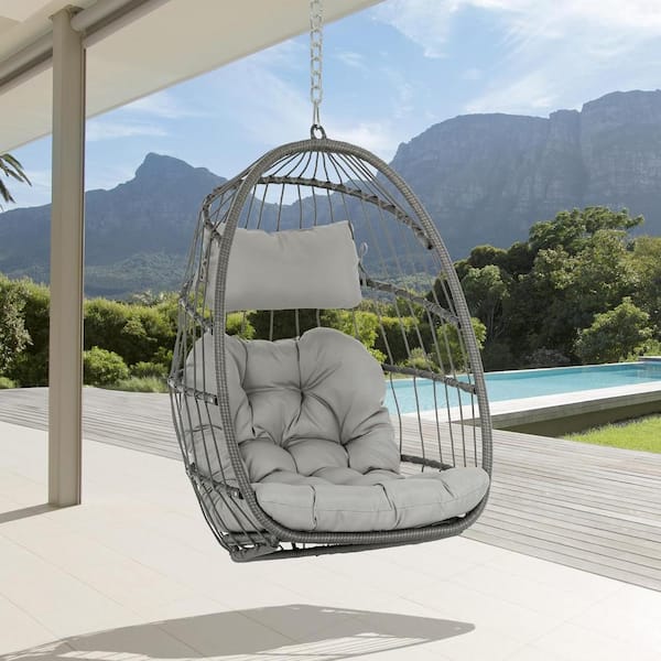 Rattan effect hanging egg chair store