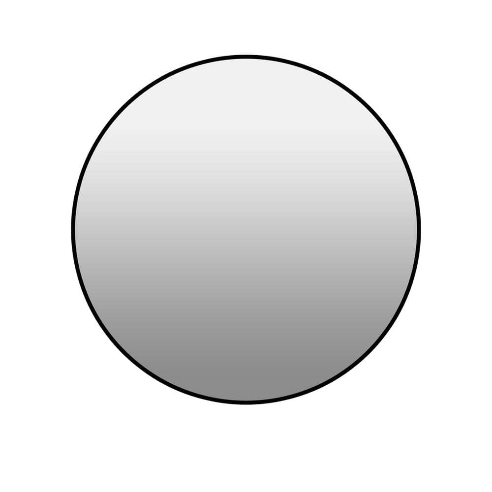 32 in. W x 32 in. H Round Framed Wall-mounted Bathroom Vanity Mirror in ...