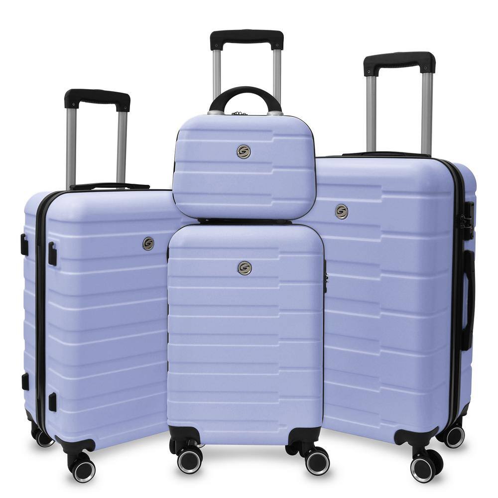 INNOBULE 4-Piece Hard Shell Purple Luggage Set with Spinner Wheels 12 ...