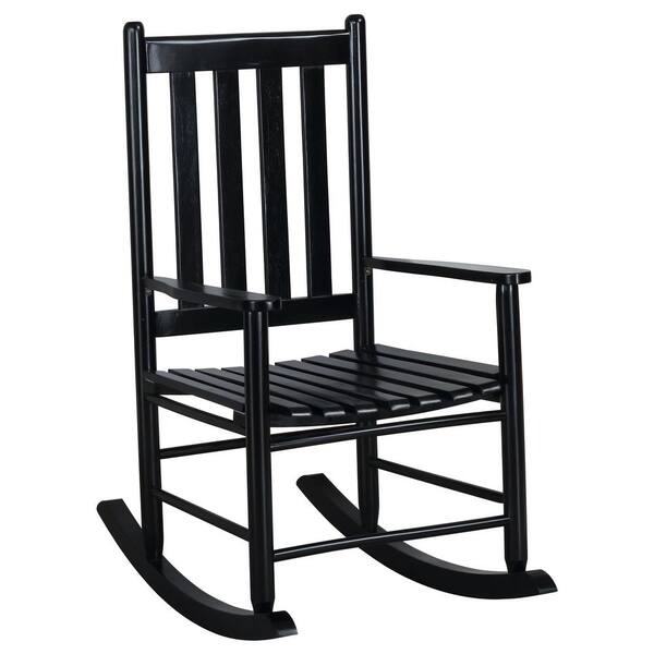 Coaster Black Wooden Slat Back Rocking Chair 609456 - The Home Depot