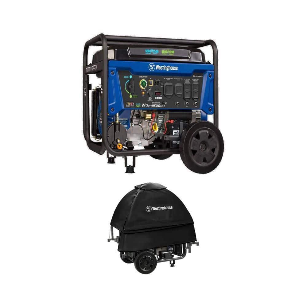 Westinghouse 12,500/9,500-Watt Dual Fuel Portable Generator with Remote ...