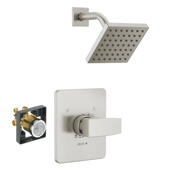 Delta Modern Single Handle 1-Spray Shower Faucet 1.75 GPM with Pressure ...