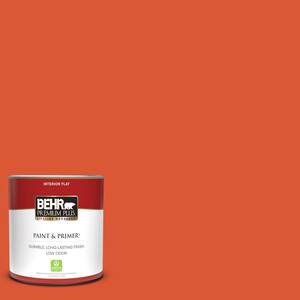 BEHR PREMIUM PLUS 1 qt. #P190-7 Inferno Satin Enamel Exterior Paint ...