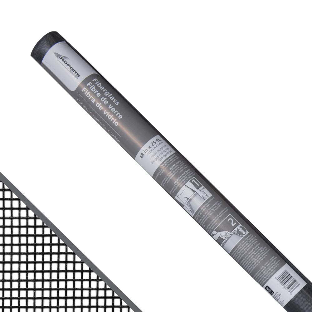 Saint-Gobain ADFORS 48 in. x 25 ft. Charcoal Fiberglass Screen Roll for ...