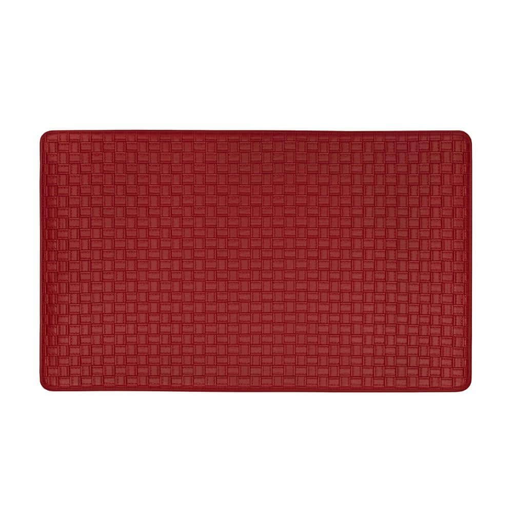 ACHIM Woven Embossed Faux Leather Lava 18 in. x 30 in. Anti-Fatigue Mat ...