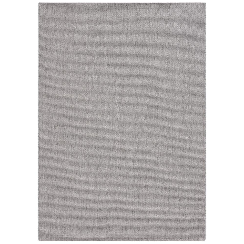 SAFAVIEH Sisal All-Weather Gray 9 ft. x 12 ft. Solid Woven Indoor ...