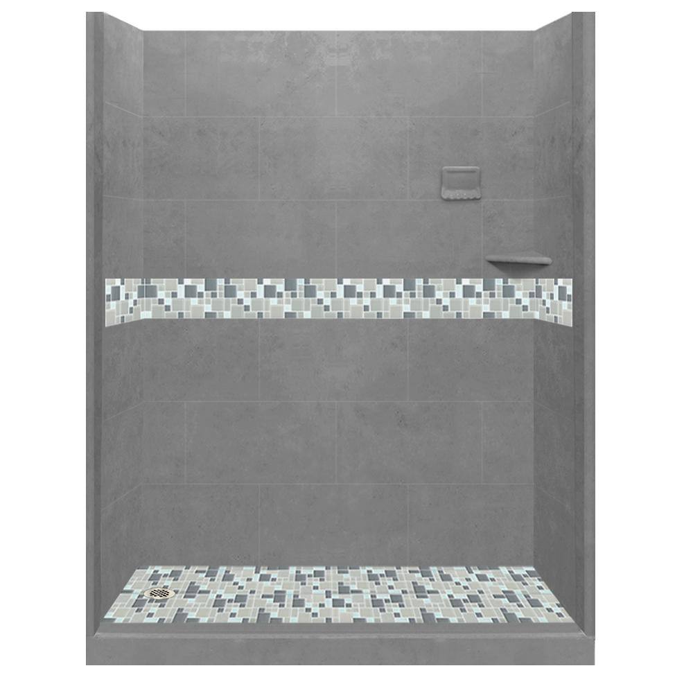 American Bath Factory Newport 60 in. L x 42 in. W x 80 in. H Left Drain ...