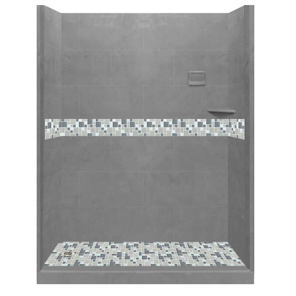 American Bath Factory Newport 60 in. L x 36 in. W x 80 in. H Left Drain ...