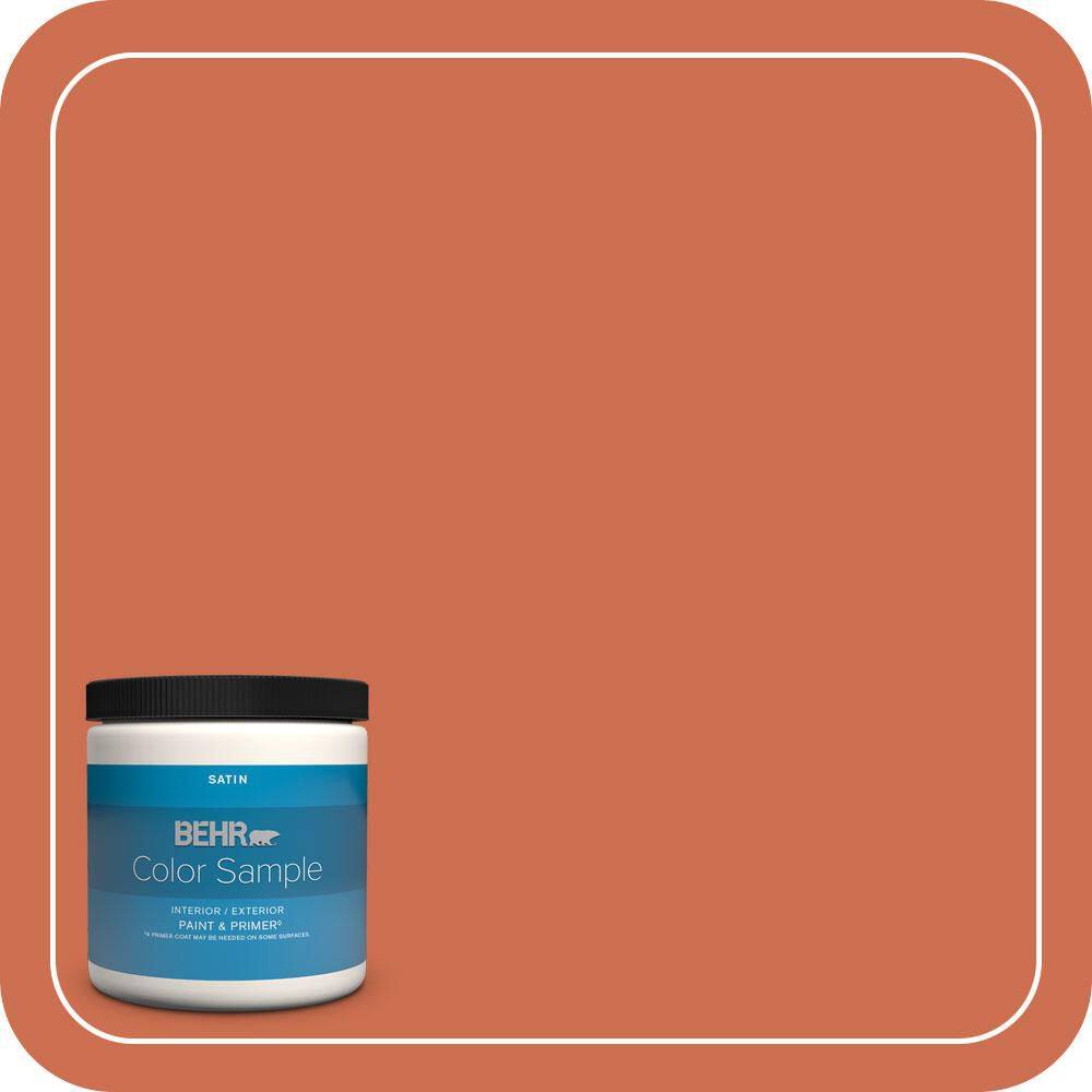 BEHR PREMIUM PLUS 8 oz. #M180-6 Tiki Torch Satin Enamel Interior ...