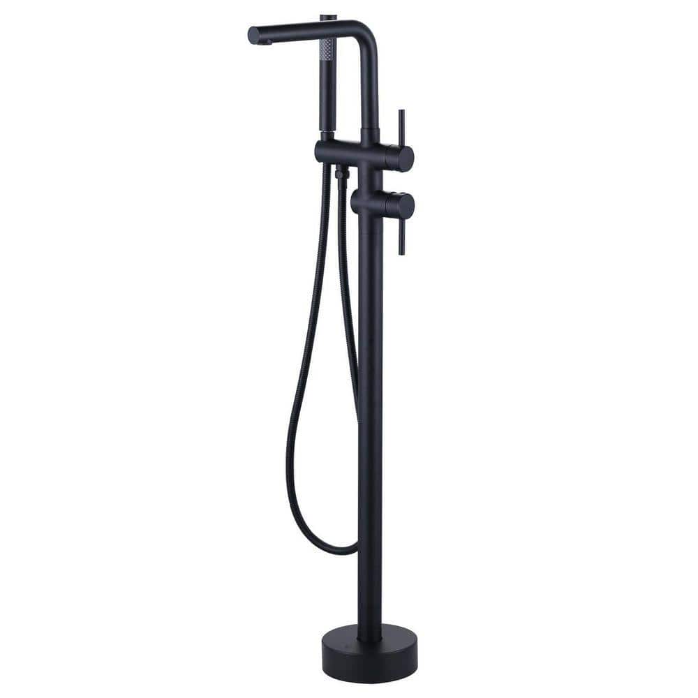 ALEASHA Single Handle Brass Freestanding Bathtub Faucet Floor Mount Tub ...