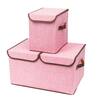 Pink Fabric Storage Boxes Double Cover Box and Single Cover Box with ...
