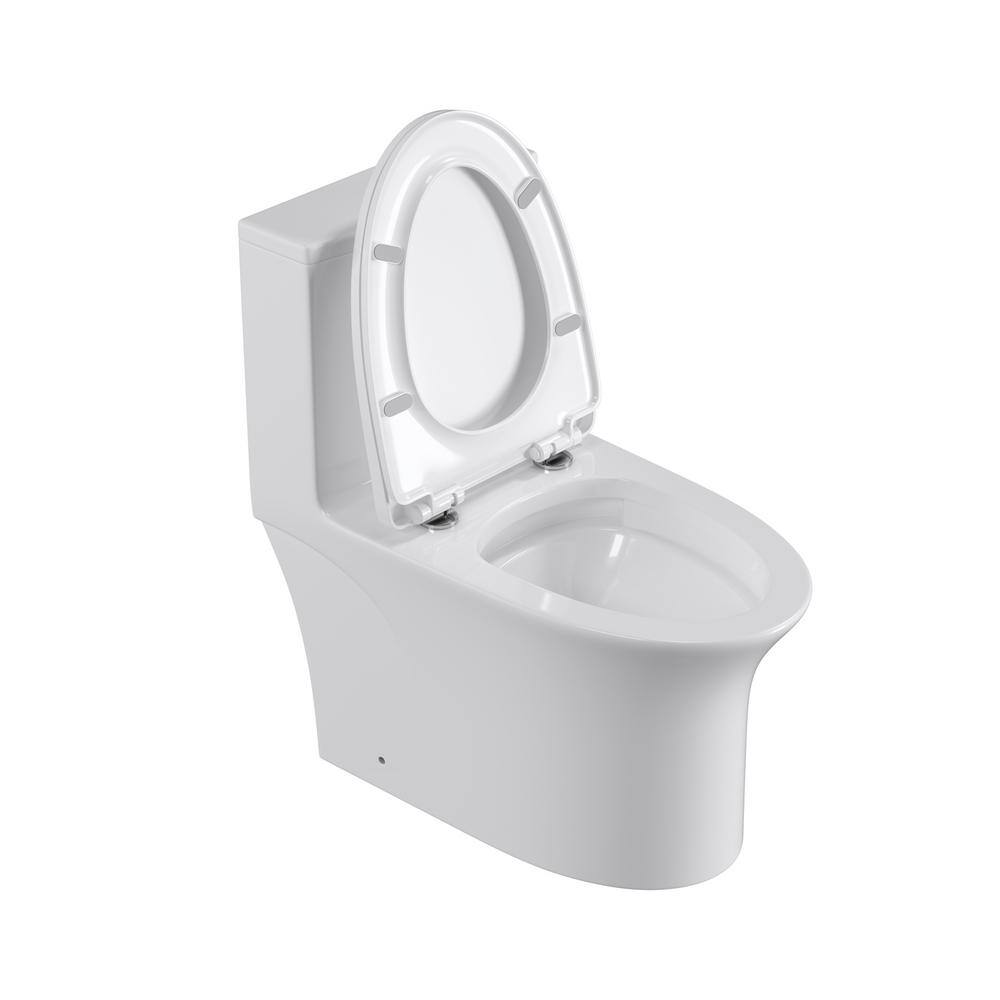 INSTER PICO 1-Piece 1.1/1.6 GPF Dual Flush Elongated Toilet in White ...